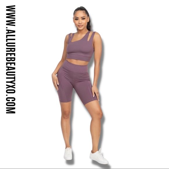 Shorts | Lavender Ooh Baby Workout Set | Poshmark